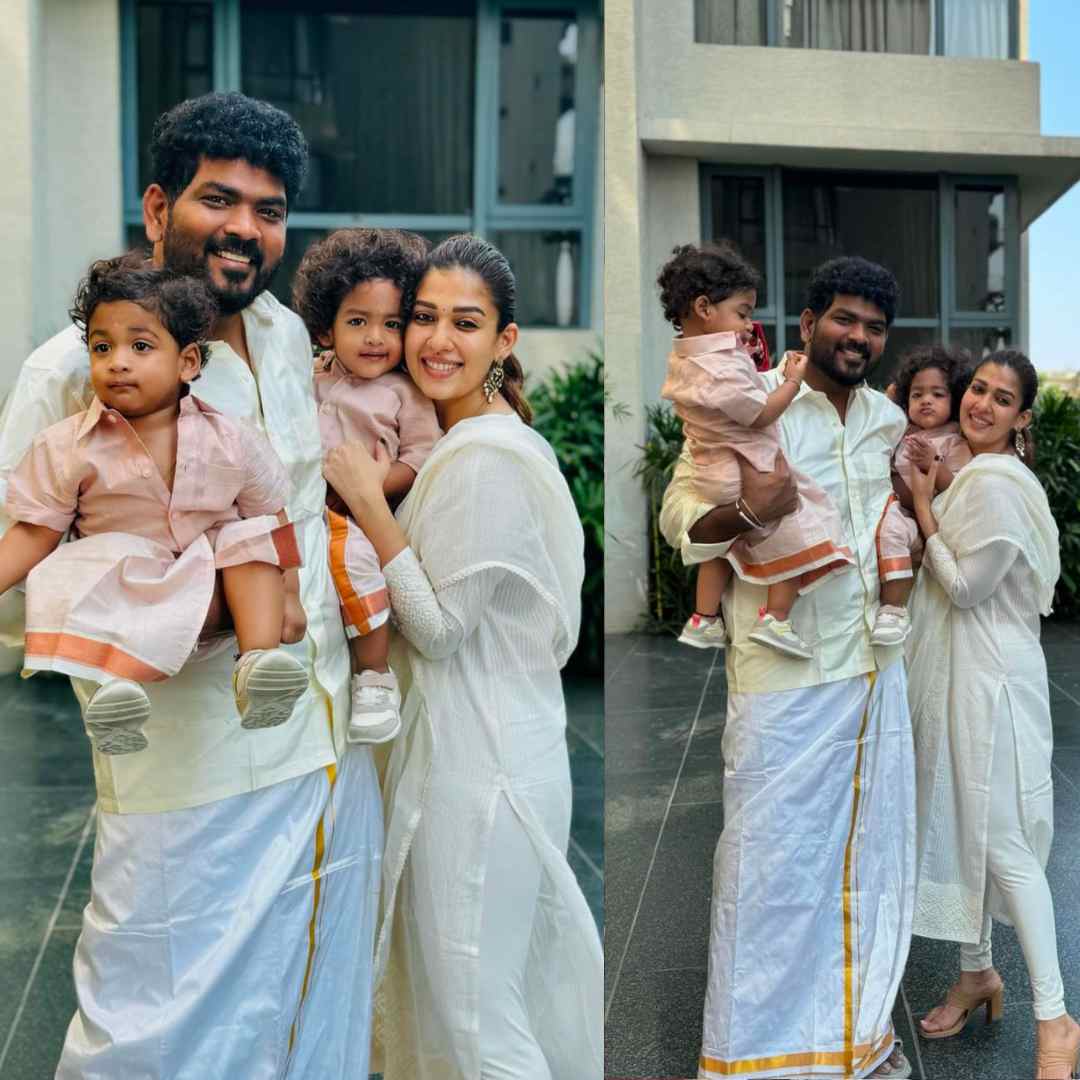 Nayanthara And Vignesh Shivan Celebrate Tamil New Year With Twin Sons